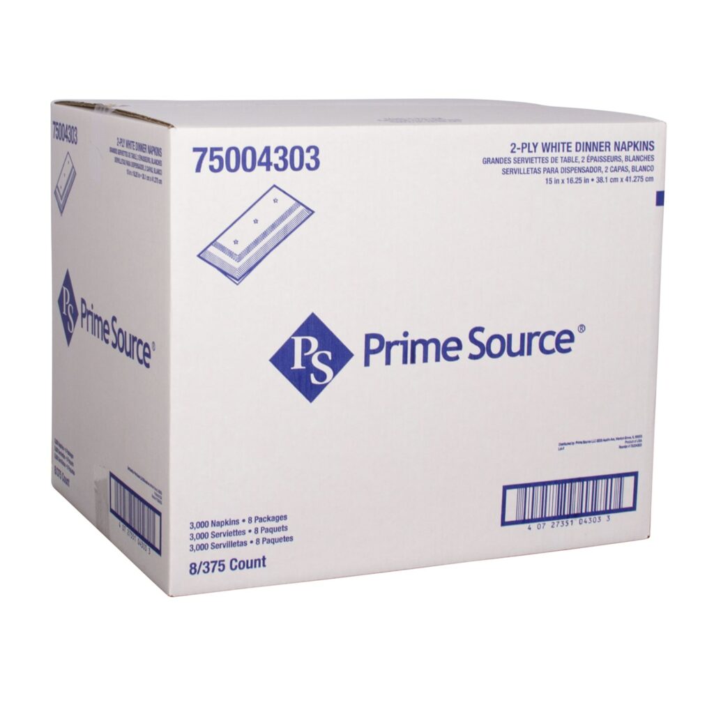 1/8 Fold 2 Ply White Dinner Napkin – Prime Source Brands
