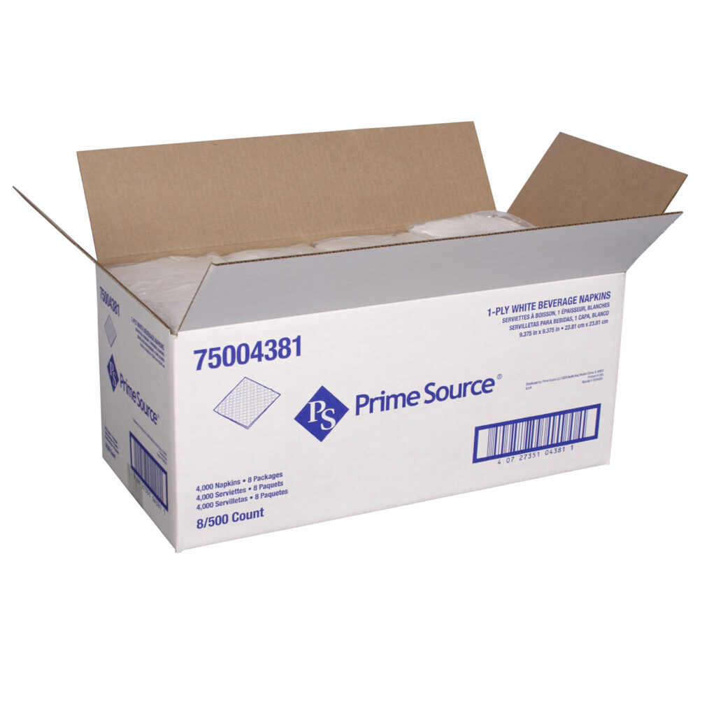 1/4 Fold 1 Ply White Beverage Napkin – Prime Source Brands
