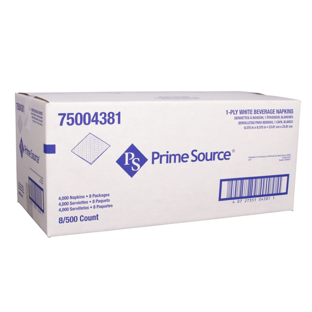 1/4 Fold 1 Ply White Beverage Napkin – Prime Source Brands